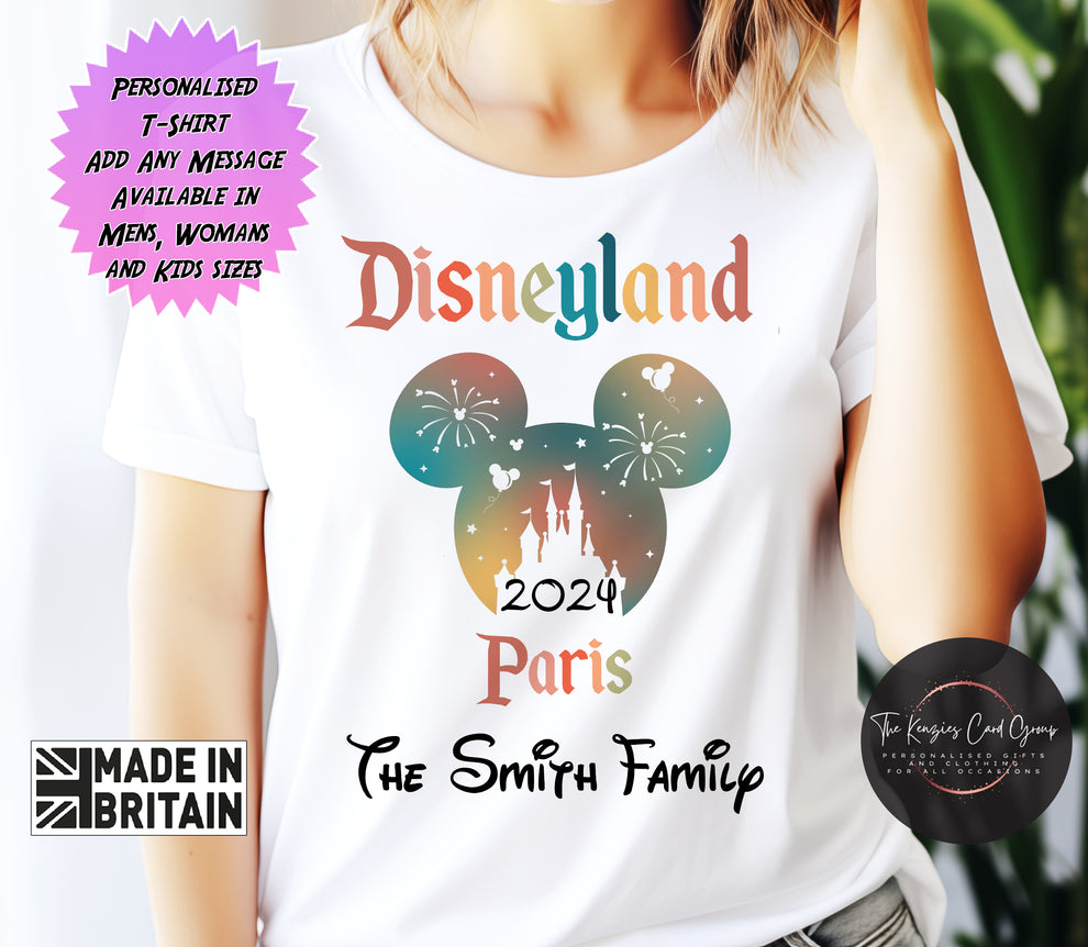 Personalised Disneyland Paris T-Shirts Matching Family First Disney Tr ...